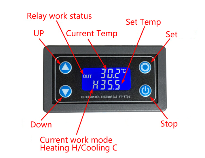 Lcd Display Thermostat Digital Temperature Controller Ntc 10k B3950 Sensor Relay Module